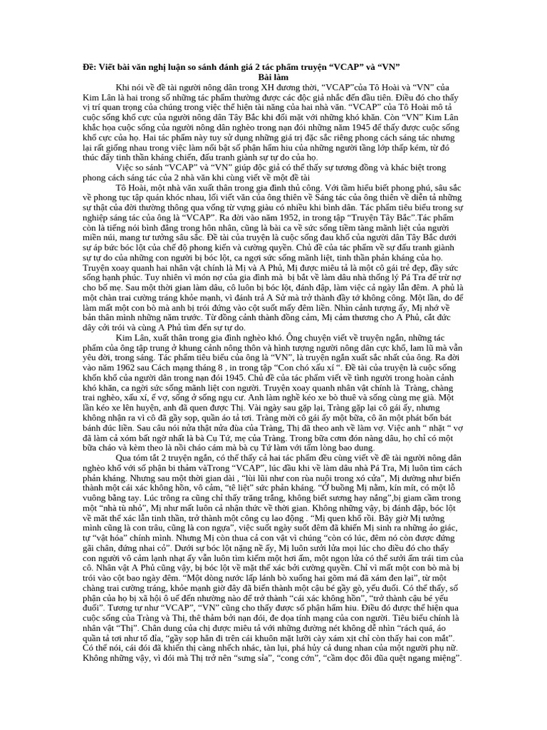 So Sánh 2 TP VN Và VCAP | PDF