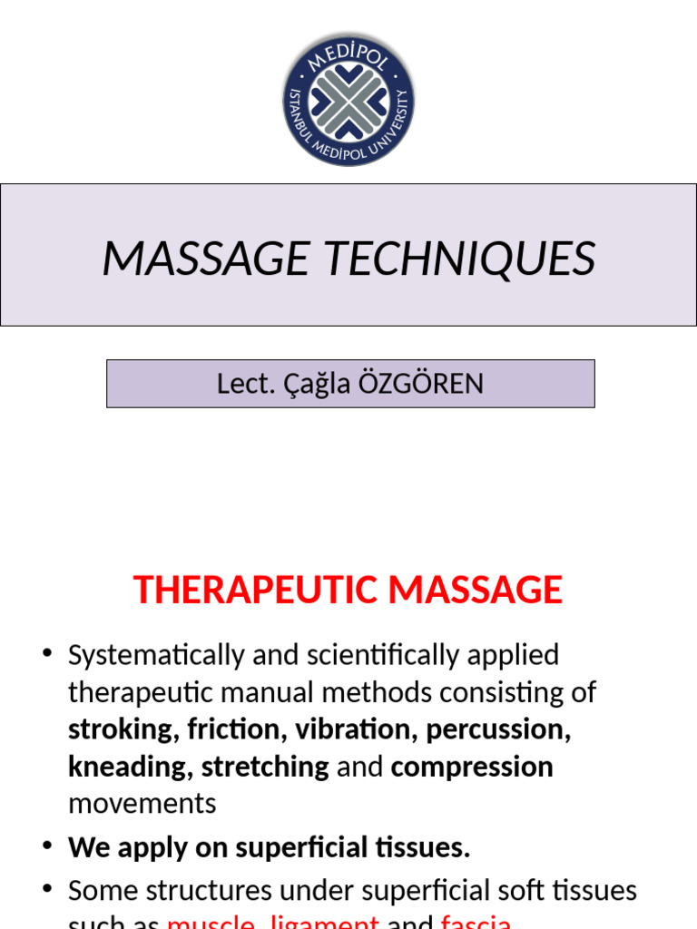 Massage Techniques | PDF | Massage | Vein