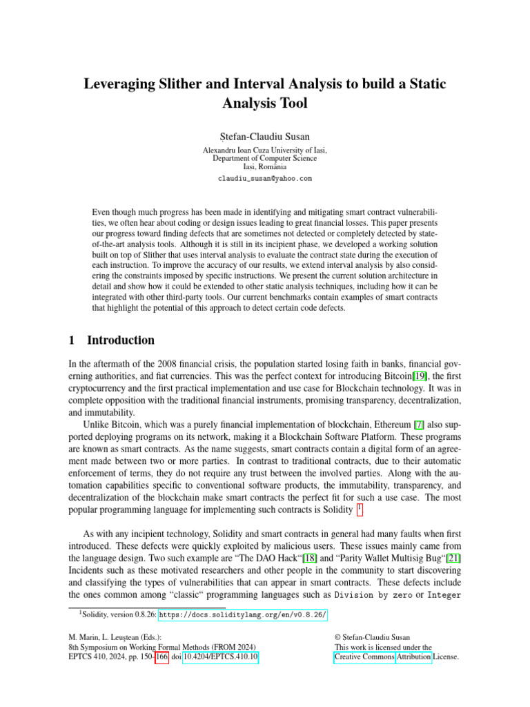 Leveraging Slither and Interval Analysis To Build A Static Analysis Tool | PDF | Control Flow ...