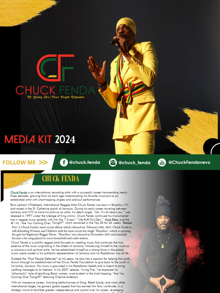 Chuck Fenda Artist Epk 2024 | PDF | Reggae