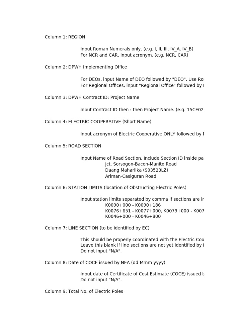 Final Electric Pole Template BOM Month of October 1 2024 - (Quarterly ...
