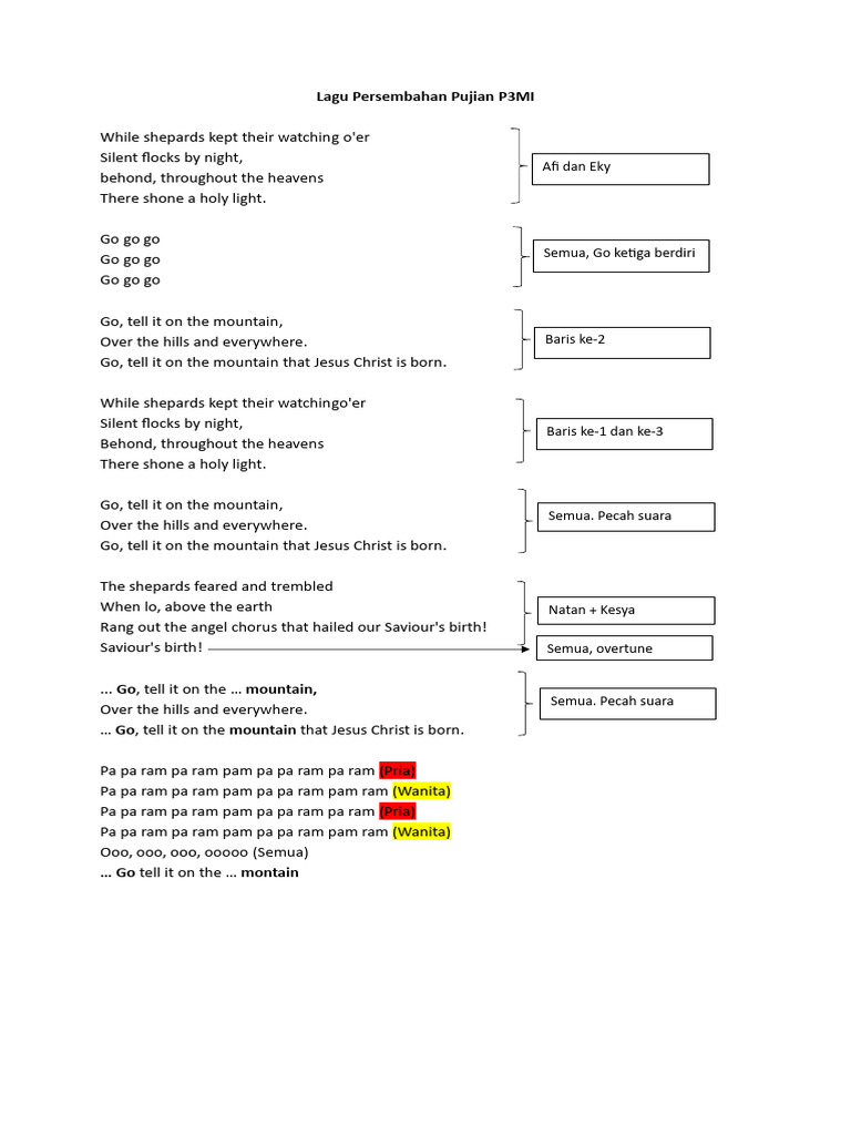Lagu Persembahan Natal P3MI | PDF | Poetry