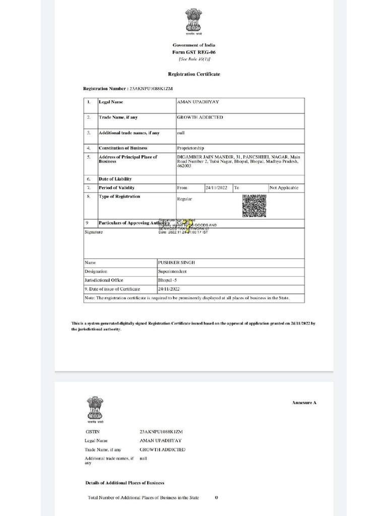 GST Certificate 2 | PDF