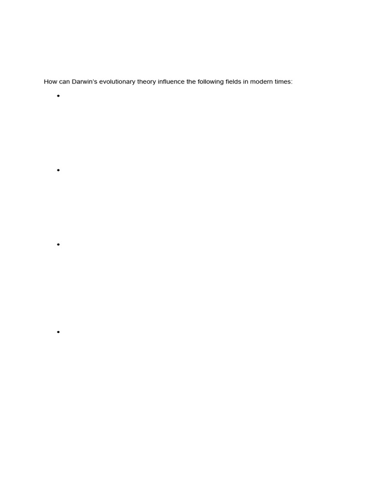 Darwin's Theory: Impact on Society Today | PDF | Evolution | Natural ...