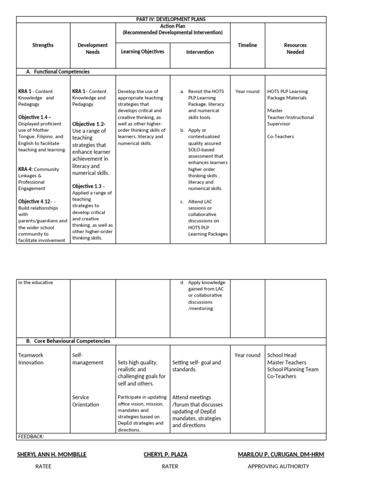 MOMBILLE-Development-Plan-2024-1 | PDF | Literacy | Learning