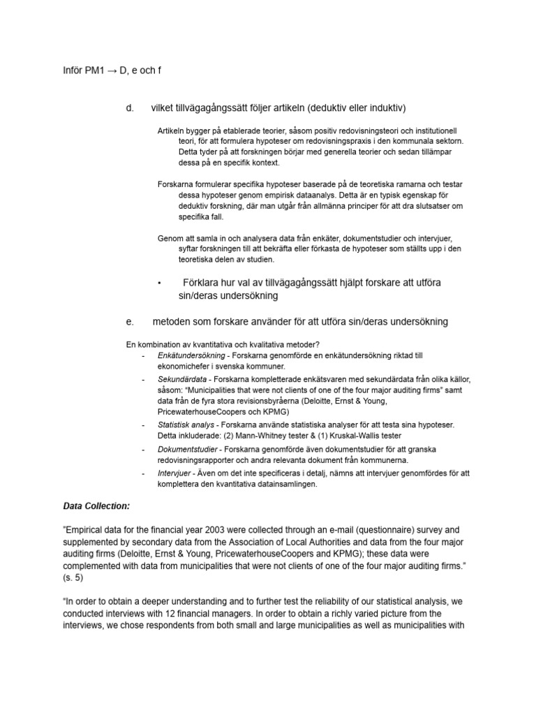 Inför PM1 & 2 D, e Och F - F. 4 | PDF
