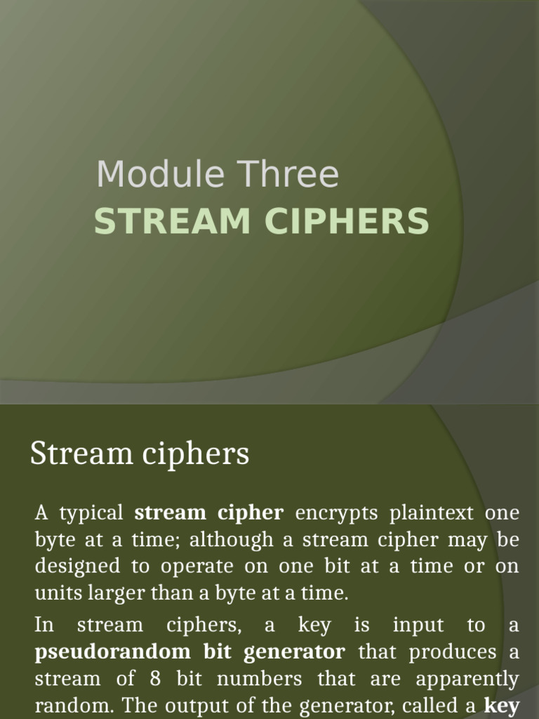 Stream Ciphers (Autosaved) | PDF | Key (Cryptography) | Encryption