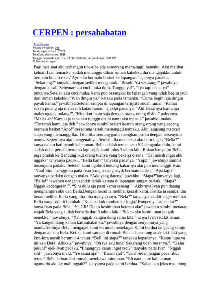 Cerpen 01 | PDF
