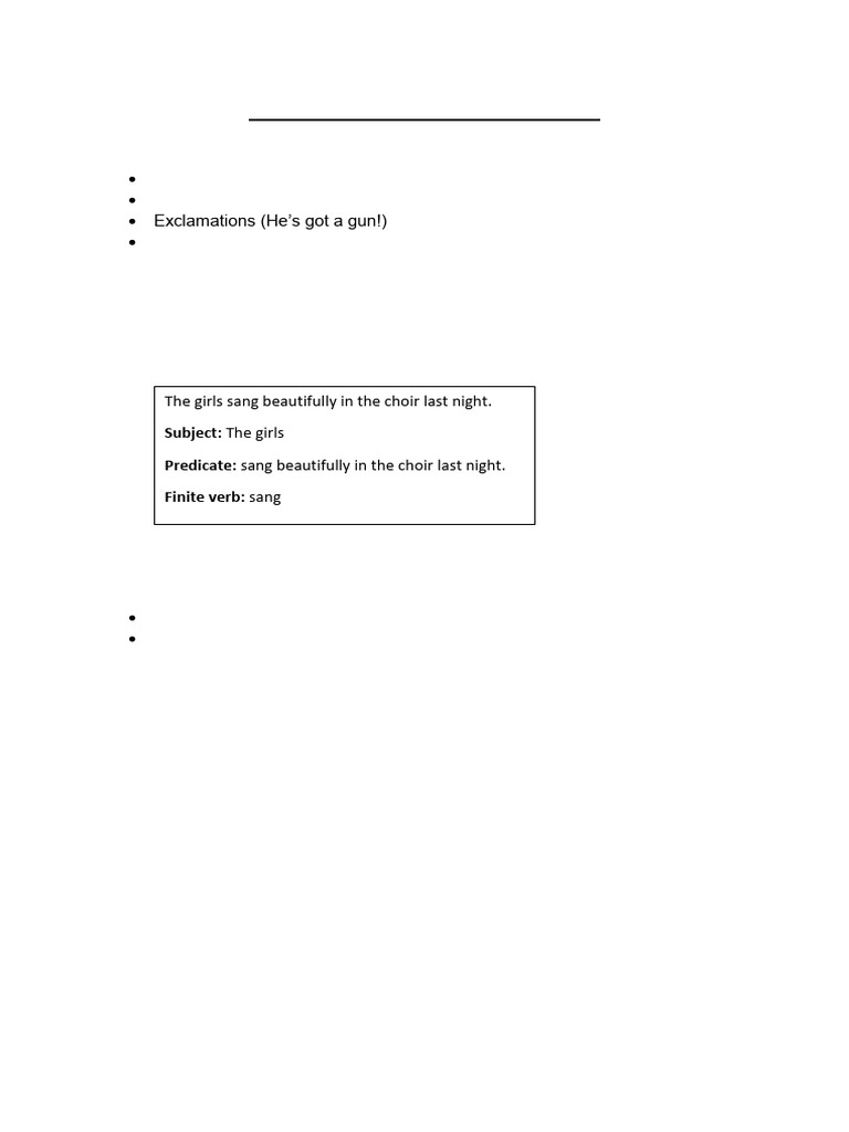 Sentences, Clauses and Phrases | PDF | Sentence (Linguistics) | Subject ...