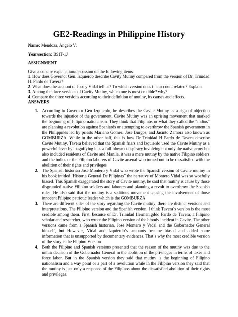 Ge2 - Reading in Philippine History Assignment (June, 03,2022) | PDF ...