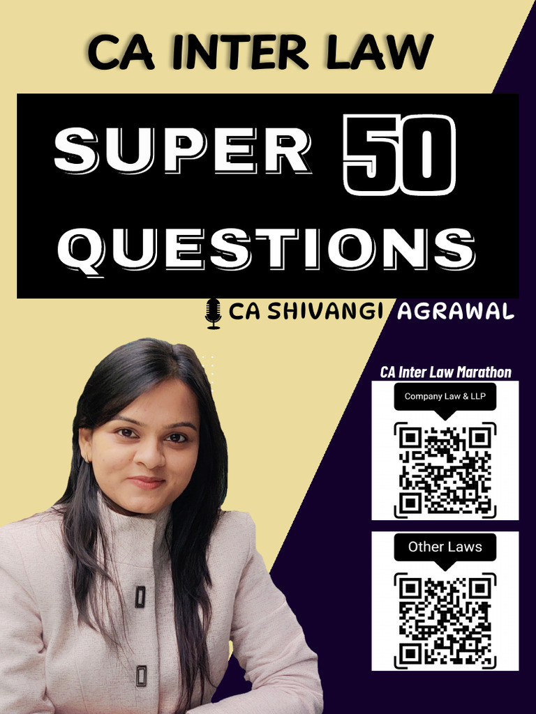 CA Inter Law Super 50 Questions - CA Shivangi Agrawal | PDF | Loans | Preferred Stock