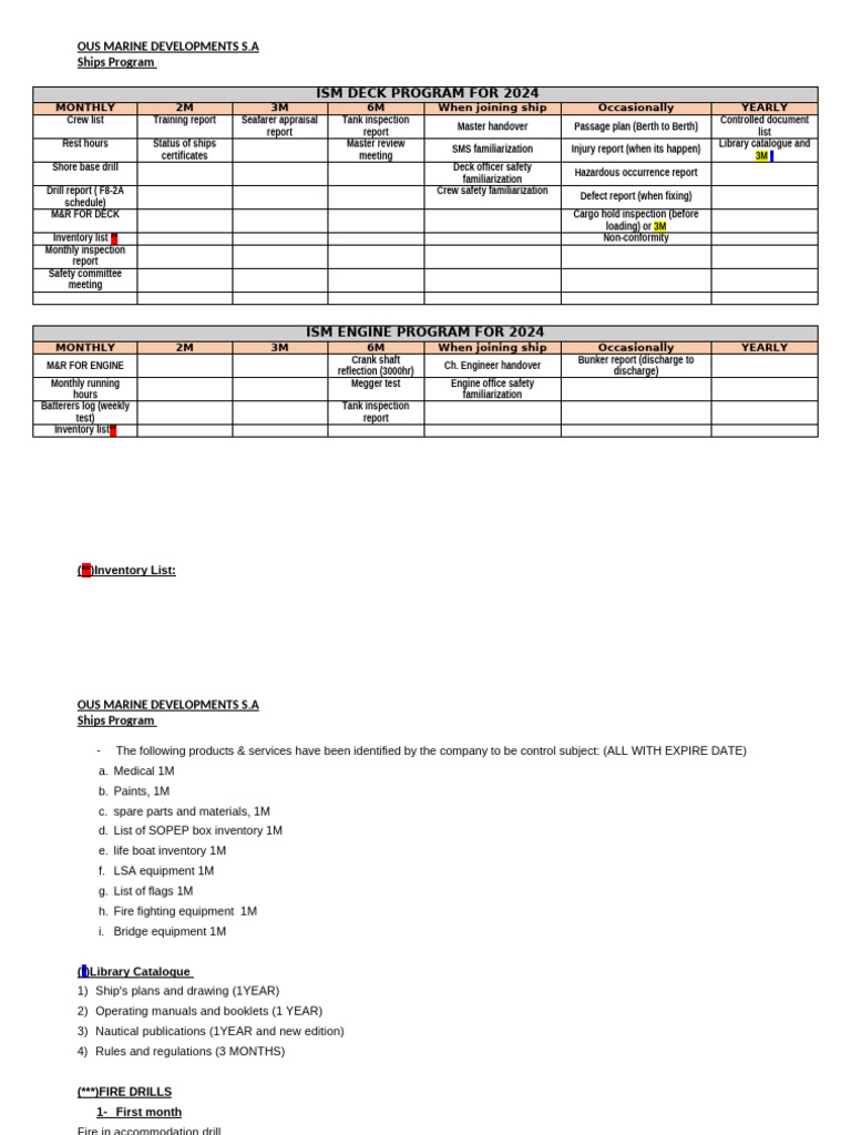 2024 ISM Ships Program Overview | PDF | Ships | Sailor