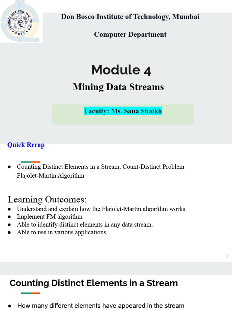 Flajolet-Martin Algorithm | PDF | Algorithms And Data Structures | Computer Programming