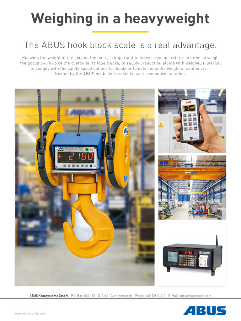 Abus Hook Block Scale | PDF | Crane (Machine) | Radio