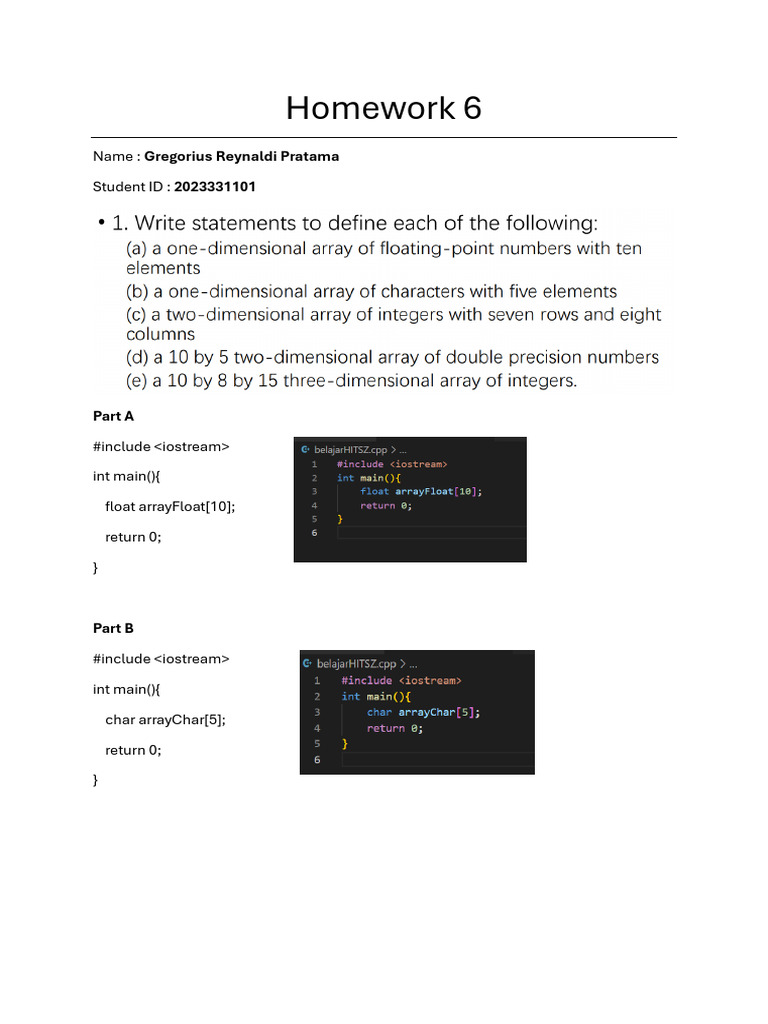 2 - 2023331101 Gregorius Reynaldi Pratama - HW6 | PDF | Computer Programming