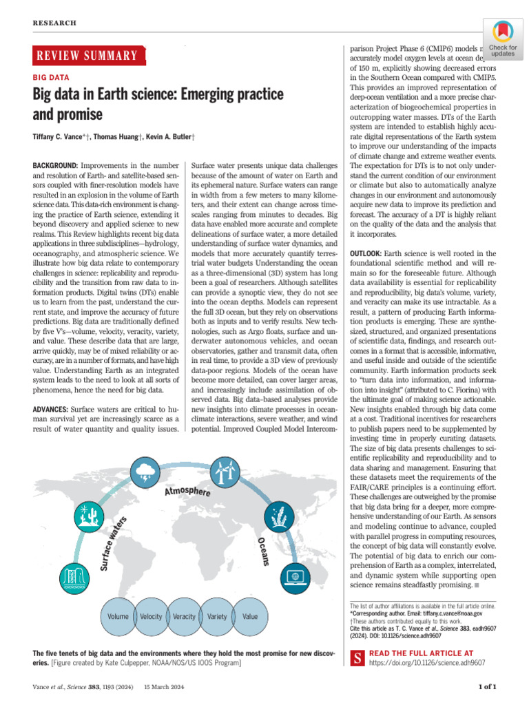 Big Data in Earth Science Insights | PDF | Big Data | Climate