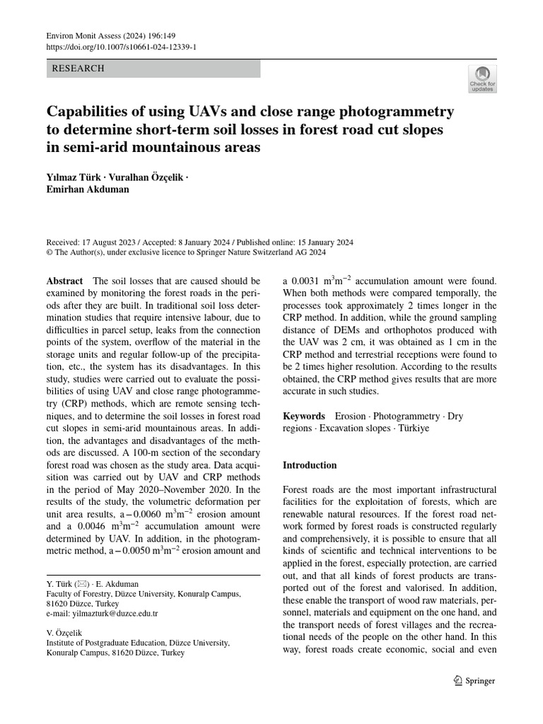 Türk 等 - 2024 - Capabilities of Using UAVs and Close Range ...