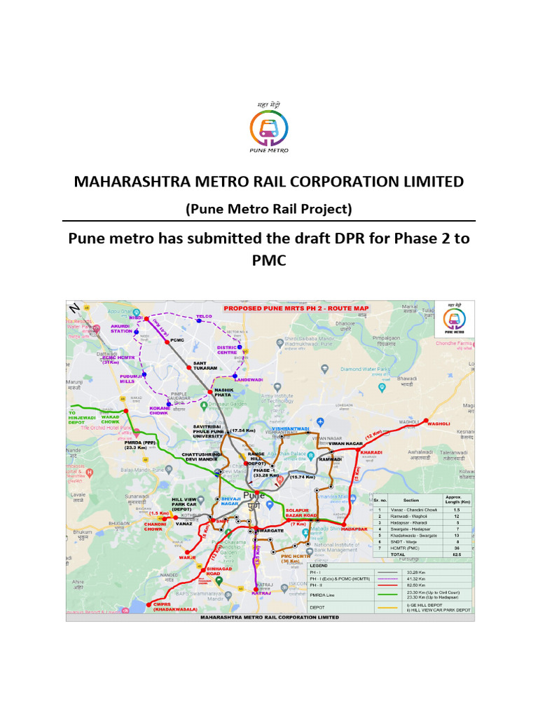 Pune Metro Phase 2 DPR Submission Update | PDF