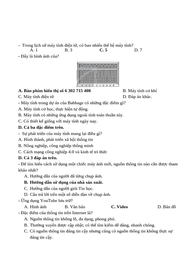 câu hỏi ôn tập Tin 8 | PDF