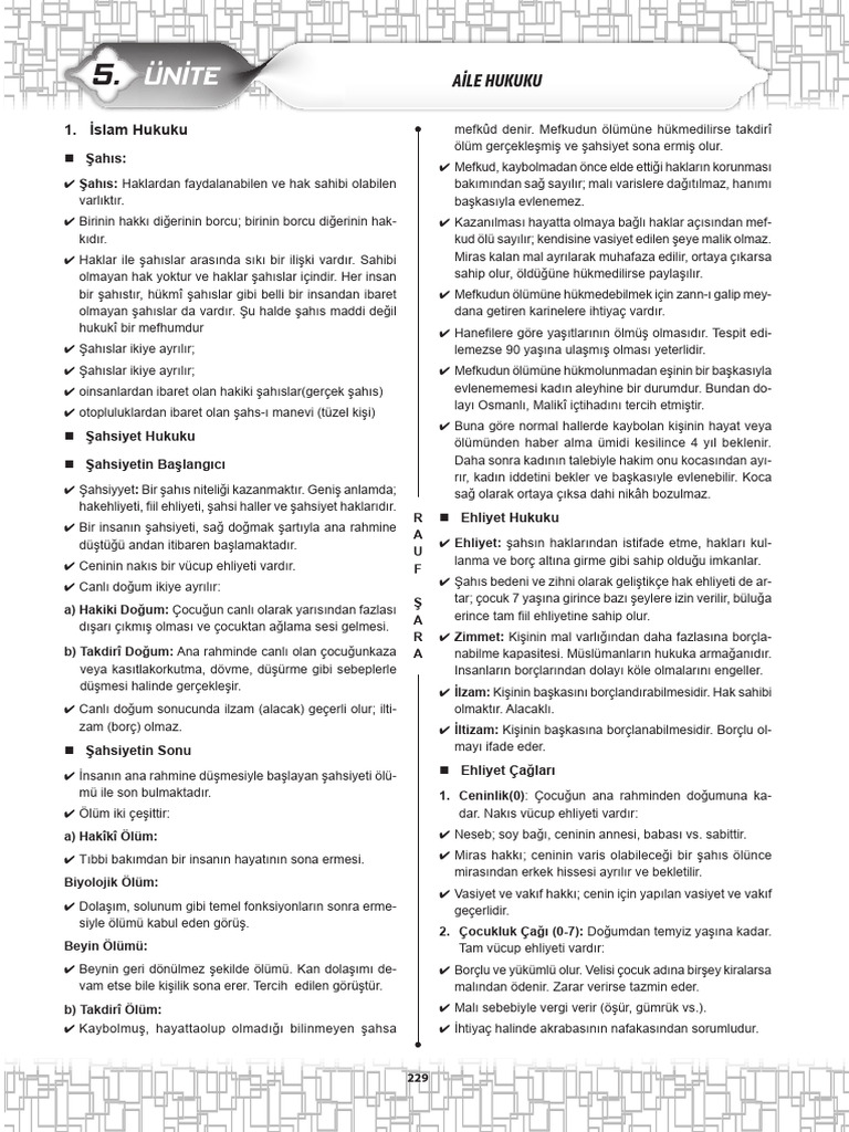 FIKIH - Konu Anlatımı (Rauf ŞARA Hoca) | PDF