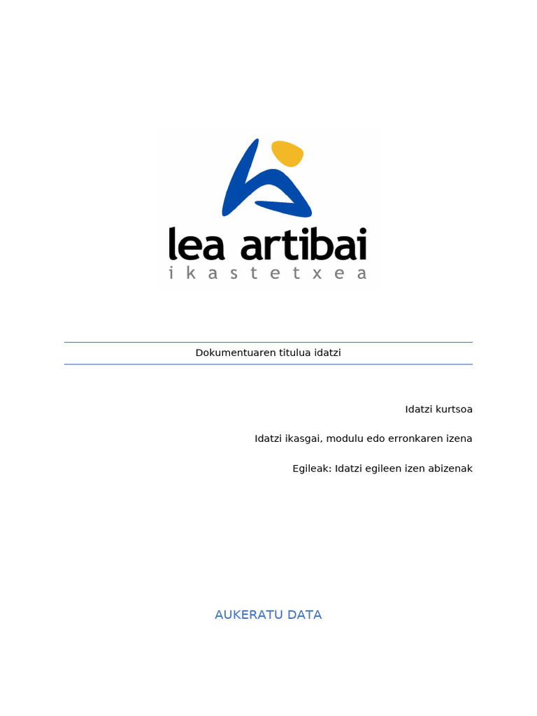 Lanak Entregatzeko Oinarrizko Dokumentua | PDF