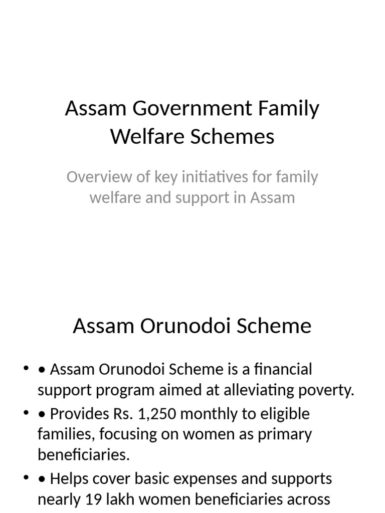 Assam Government Family Welfare Schemes | PDF | Wellness