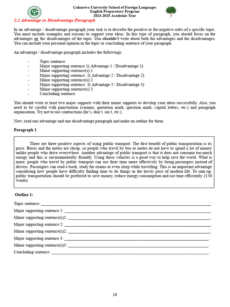 Writing 2.2 | PDF | Paragraph | Transport