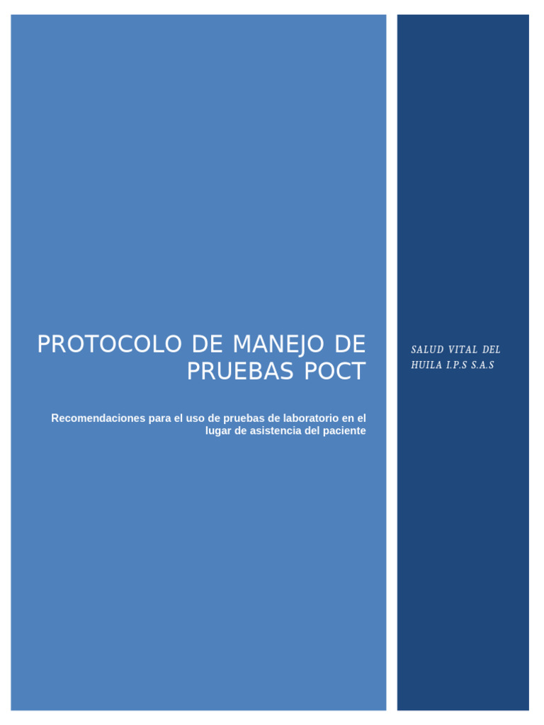 Lab-Pt-16 Protocolo Manejo de Pruebas Poct | PDF | Laboratorios | Pruebas de software