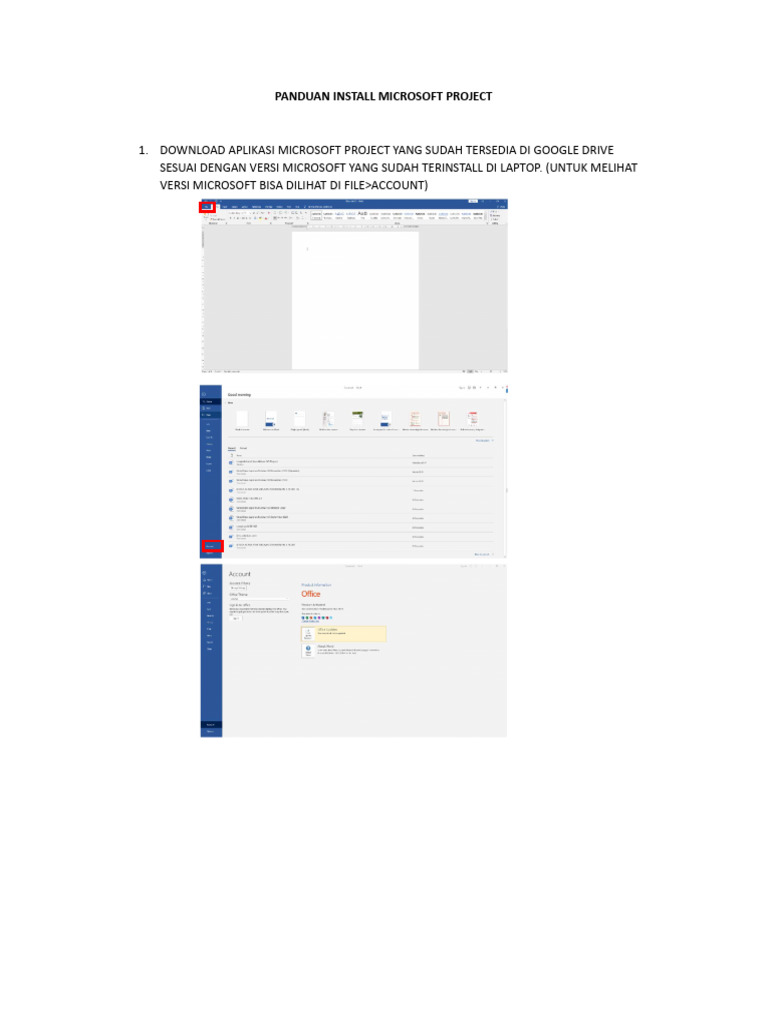 Panduan Install Microsoft Project | PDF
