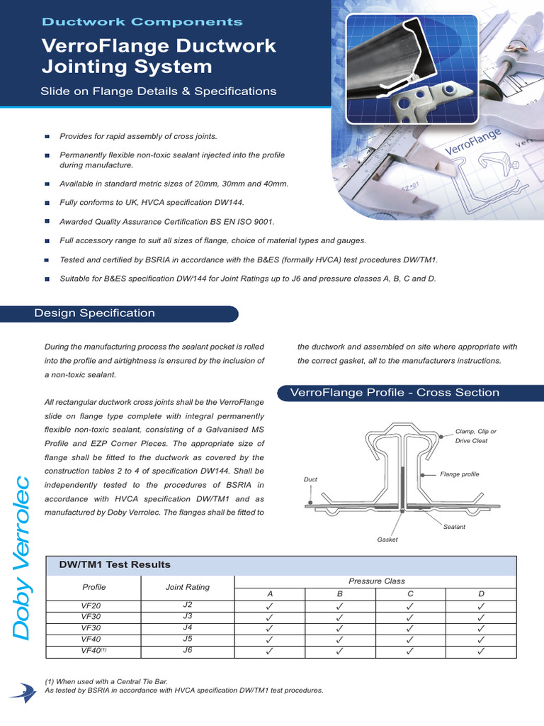 VerroFlange Ductwork Jointing System | PDF | Duct (Flow) | Rivet