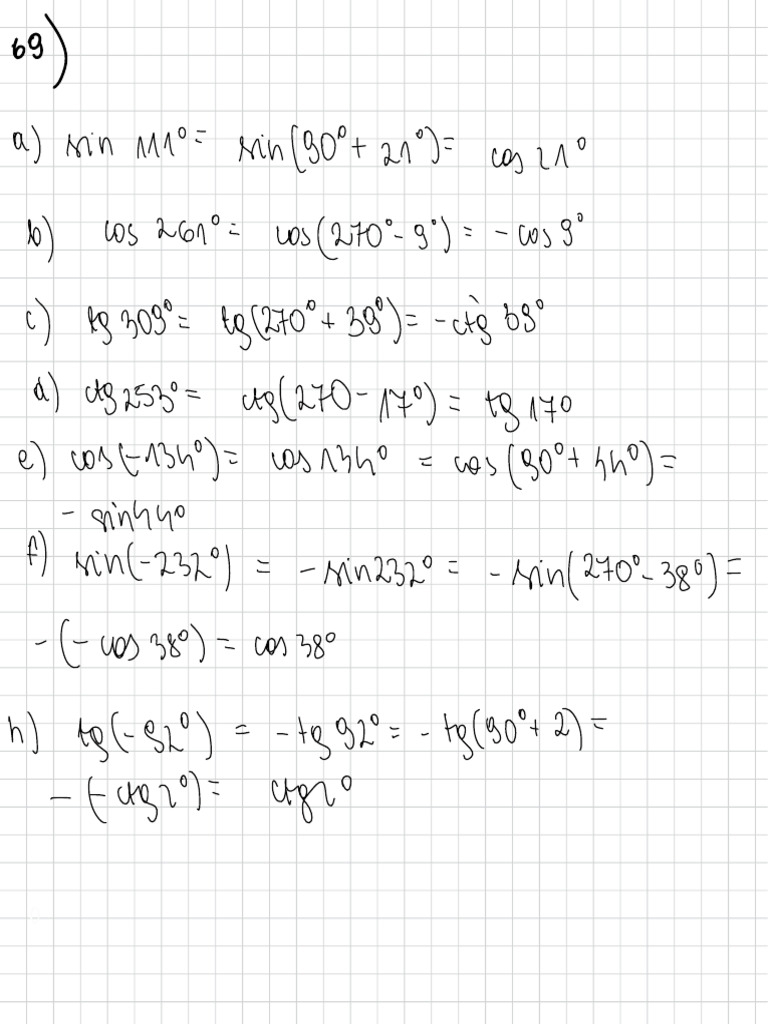 Trigonometric Function Calculations | PDF