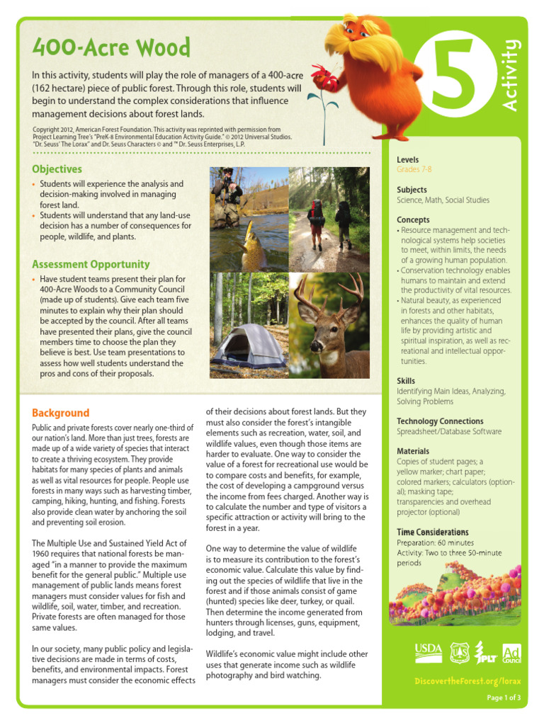 400 Acre Wood Lesson Plan | PDF | Campsite | Forests