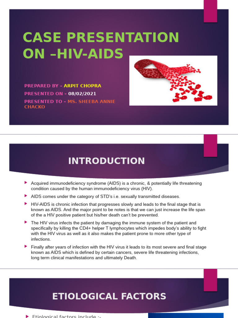 HIV/AIDS Case Presentation Overview | PDF | Hiv/Aids | Hiv