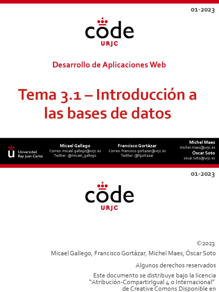 Tema 3.1 - Introducción A Las Bases de Datos | PDF | Bases de datos | SQL