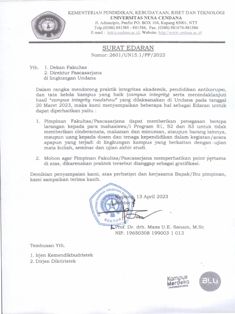 Surat Edaran Nomor 2601 | PDF