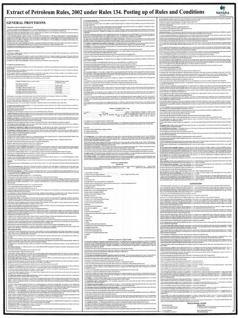 Petroleum Rules 2002 - NAYARA | PDF