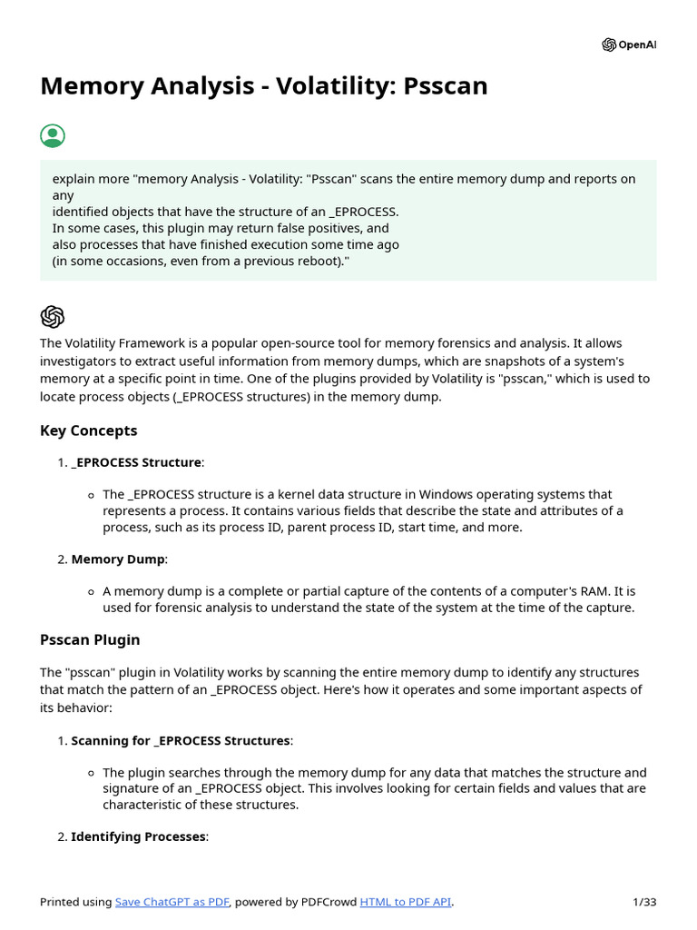Memory Analysis - Volatility - Psscan | PDF | Computer Network | Computer Architecture