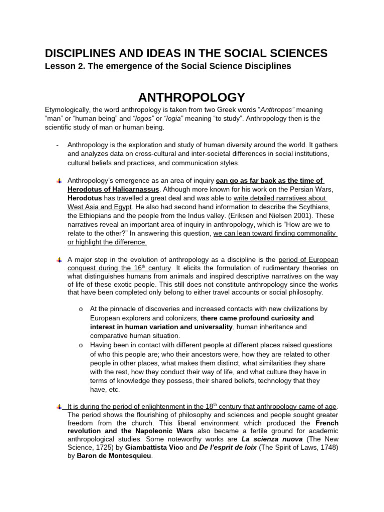 Emergence of Social Science Disciplines | PDF | Psychology | Economics