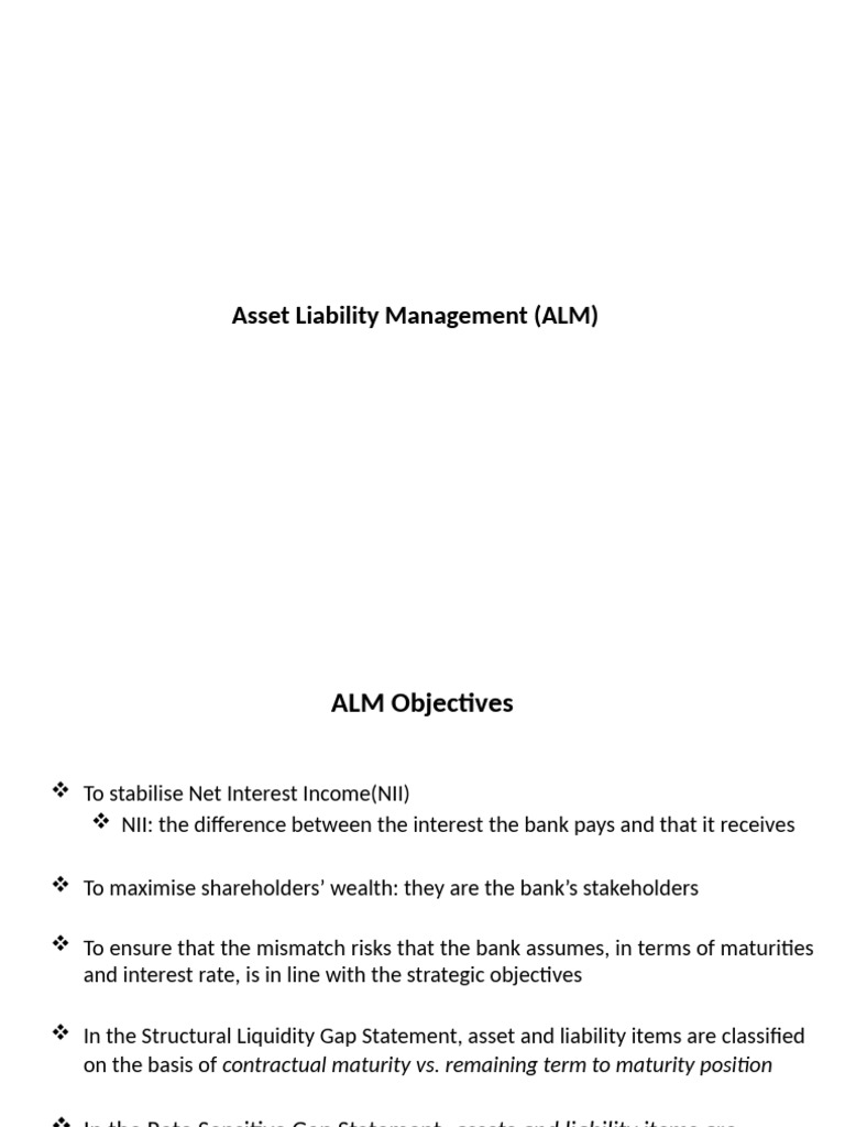 ALM - Asset Liability Management Concepts | PDF | Interest | Option ...