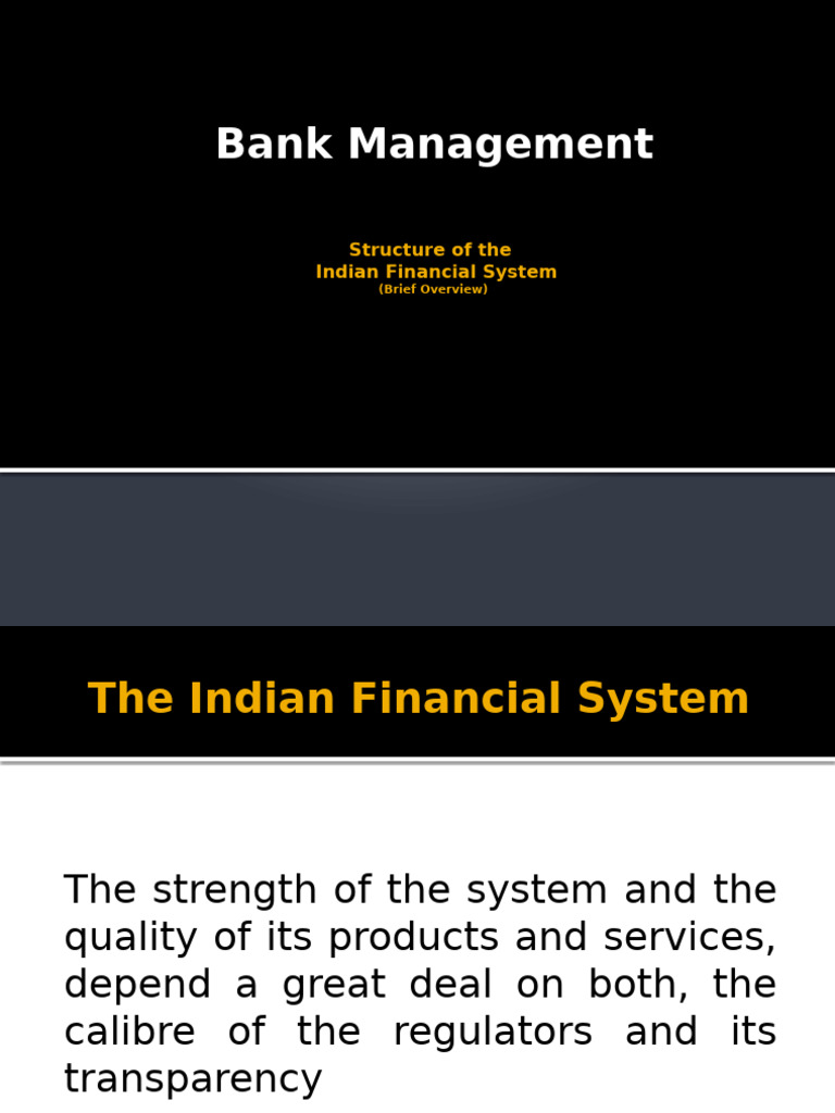Indian Financial System - Structure | PDF