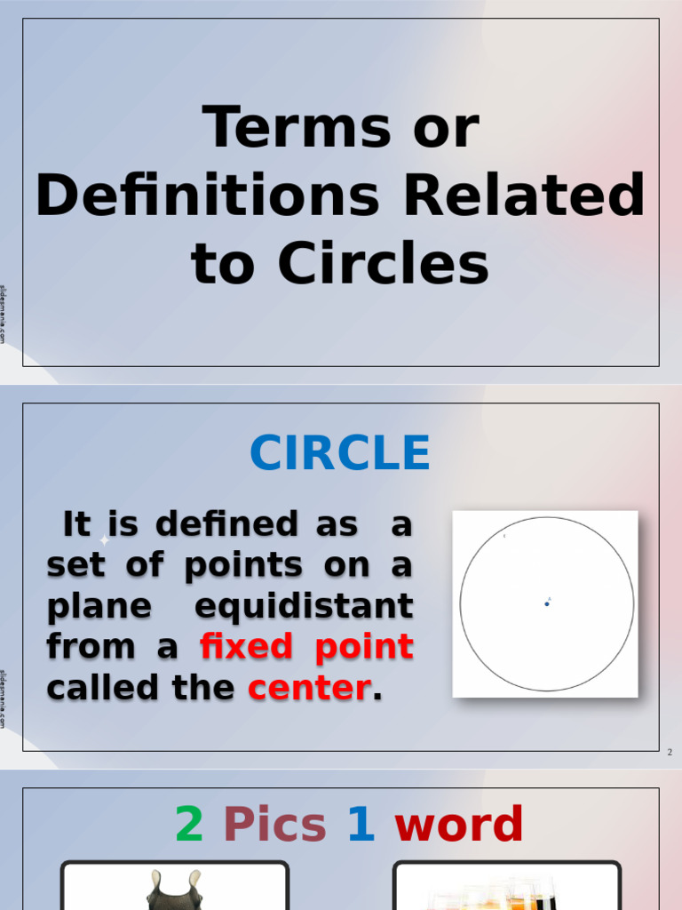 Definition of Terms Circle | PDF | Circle | Angle