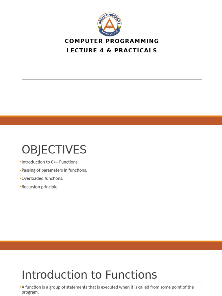 Lecture 4 And Practicals Pdf Parameter Computer Programming C 1513