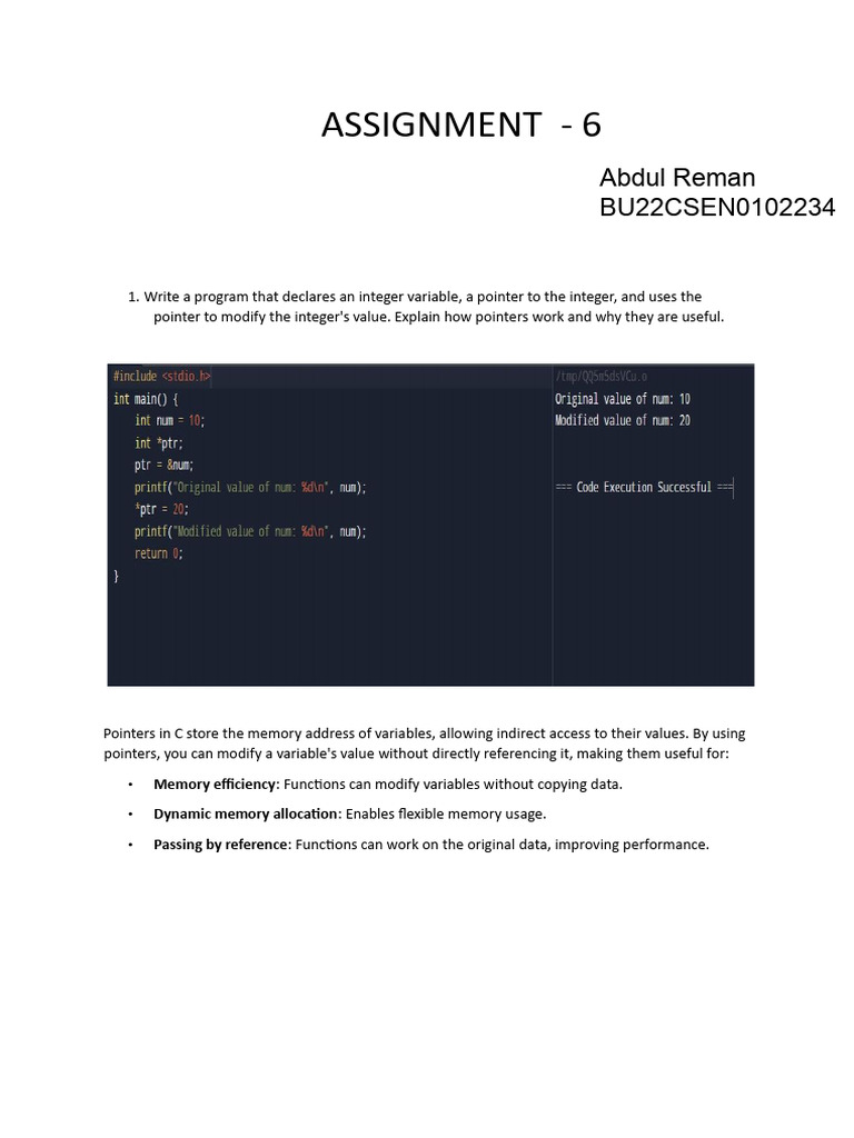 Assignment 6 Icd Pdf Pointer Computer Programming Computer Science