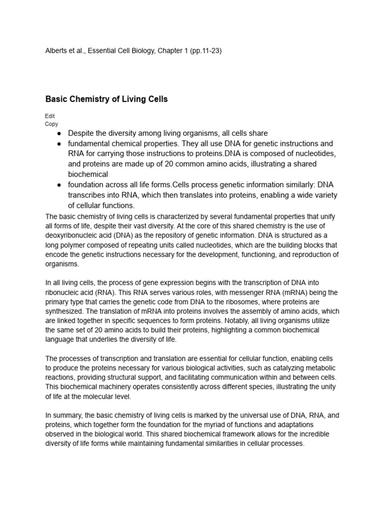Cells Introduction Class Notes | PDF | Microscopy | Cell (Biology)