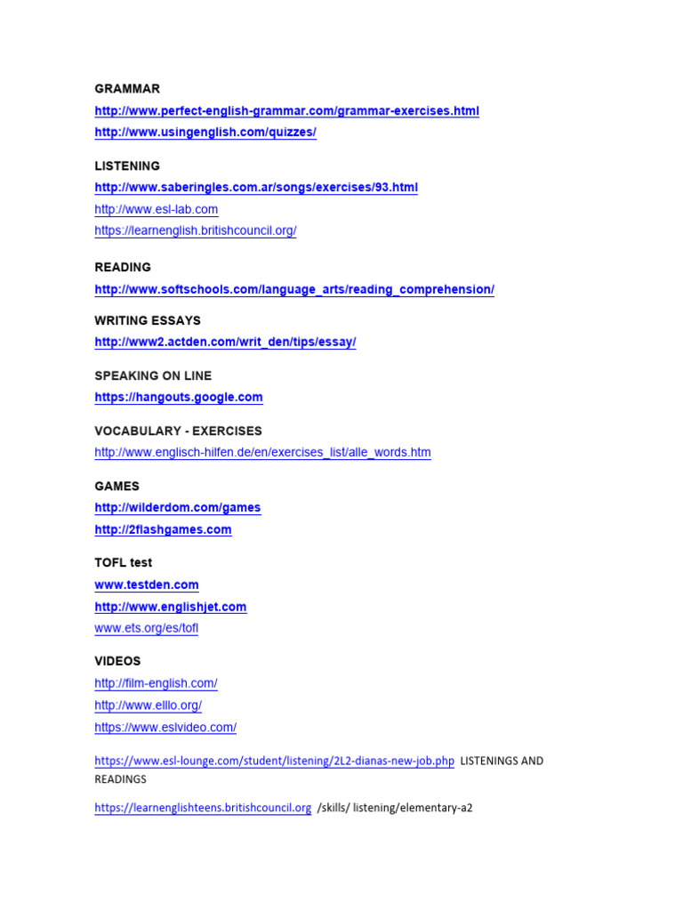 Usefull Links | PDF | Language Arts & Discipline
