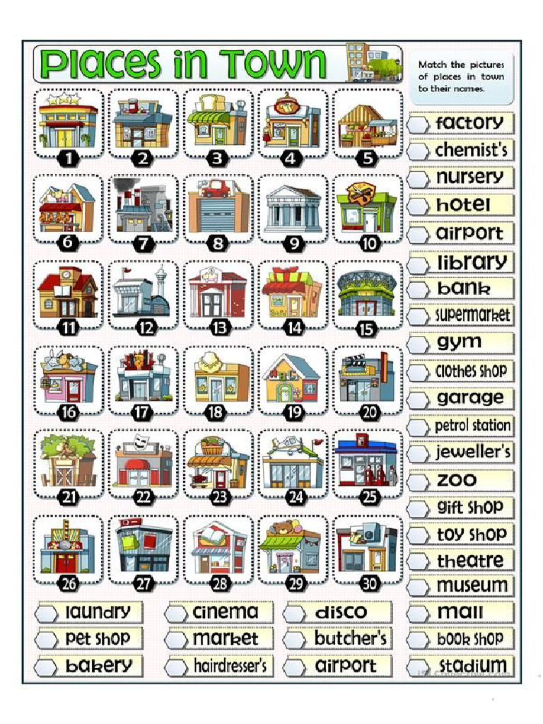 Places in Town | PDF