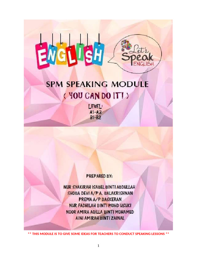 1119 p3 Cefr Speaking Module | PDF | Educational Technology | Question