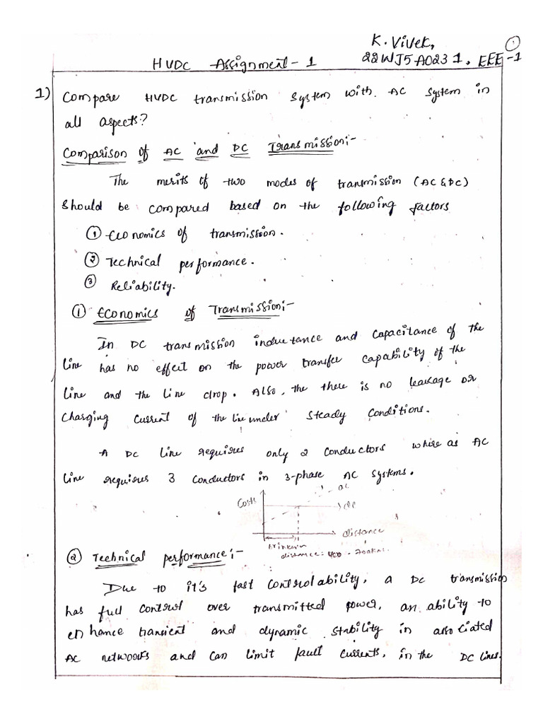 HVDC Assignment - 1.pdf Vivek | PDF