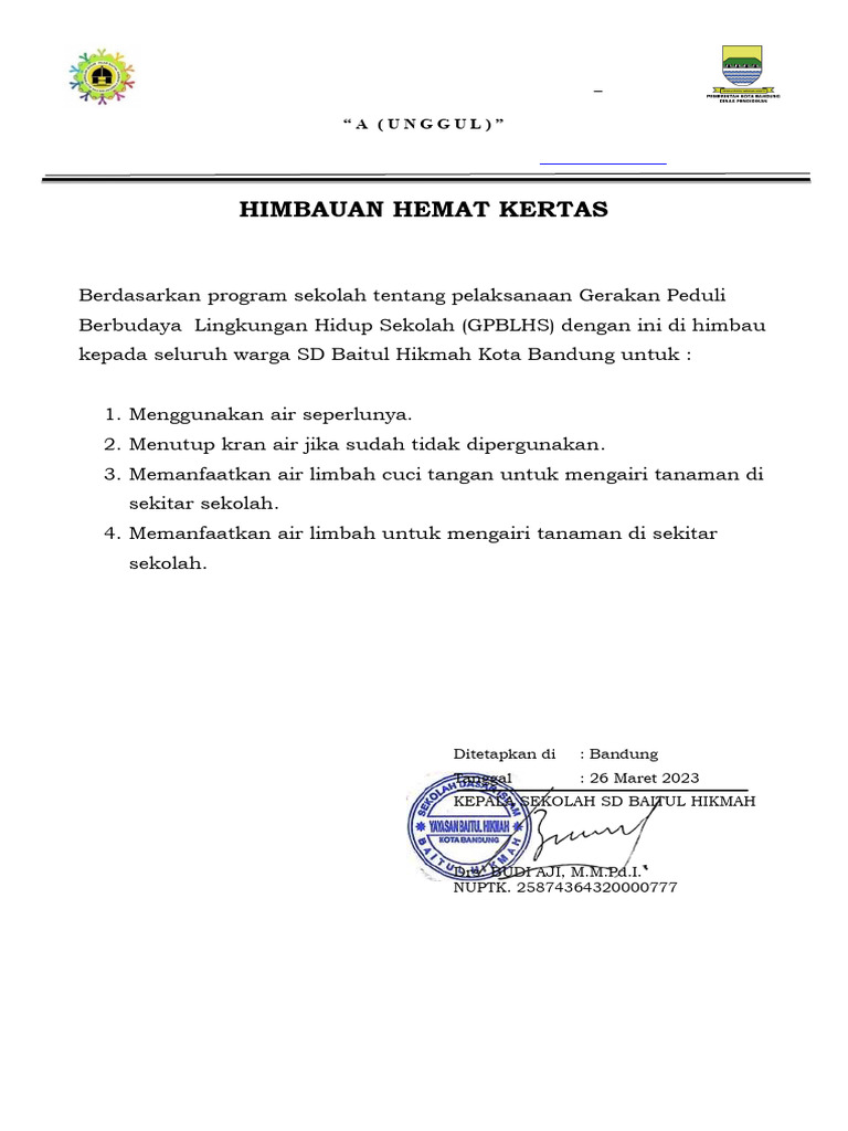 Himbauan Hemat Air | PDF