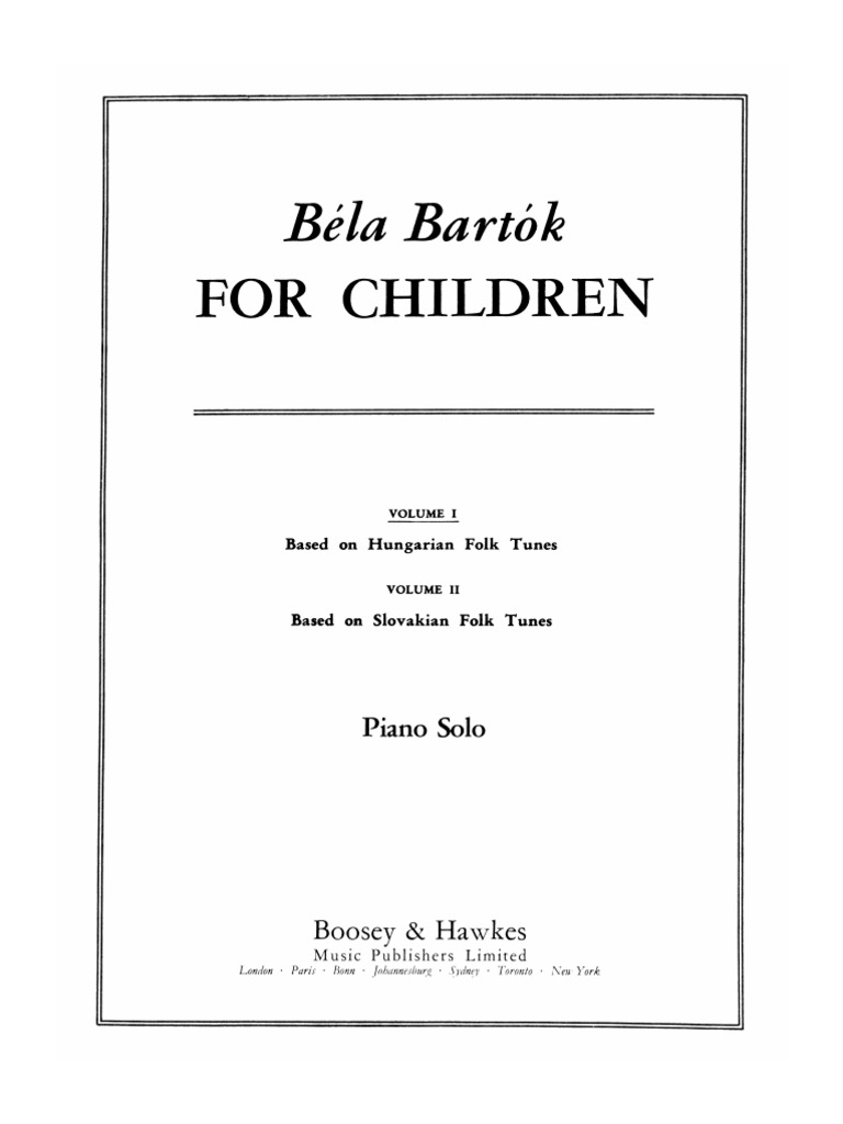 Bela Bartok For Children 1 | PDF